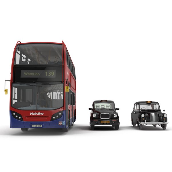 3d london bus taxi vehicle