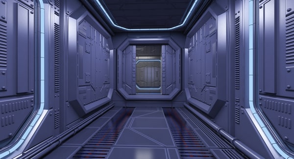 sci-fi interior scene 3d max