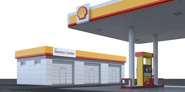 shell gas station obj
