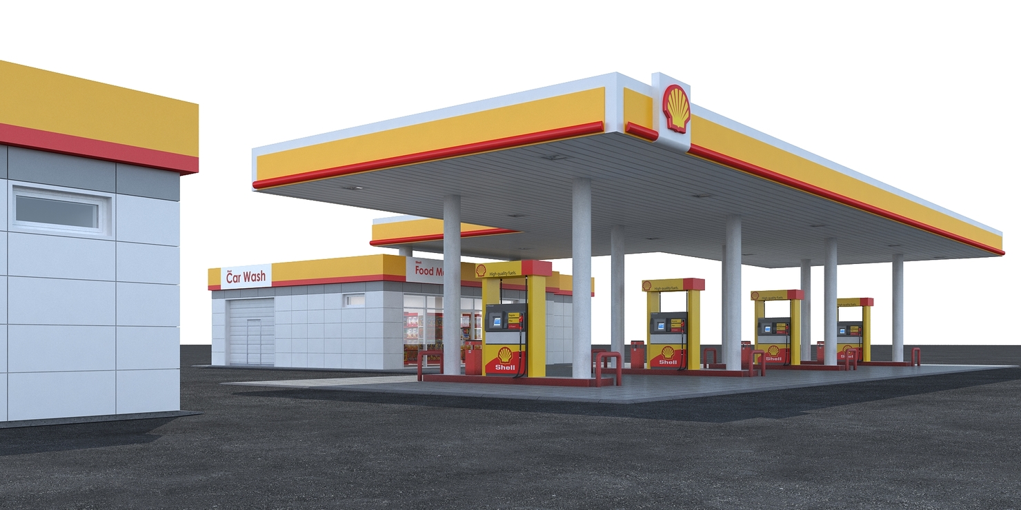 shell gas station obj