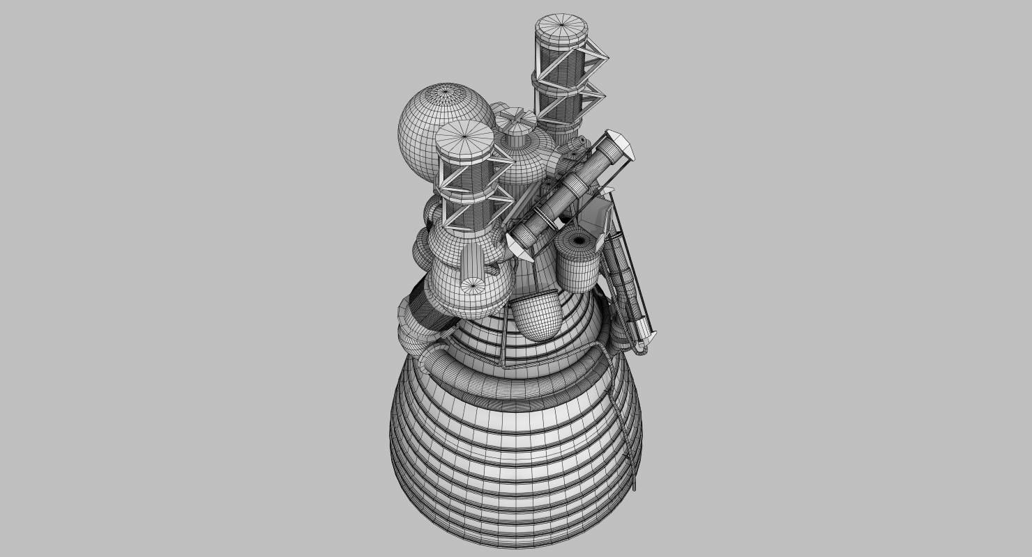 j-2 engine 3d model