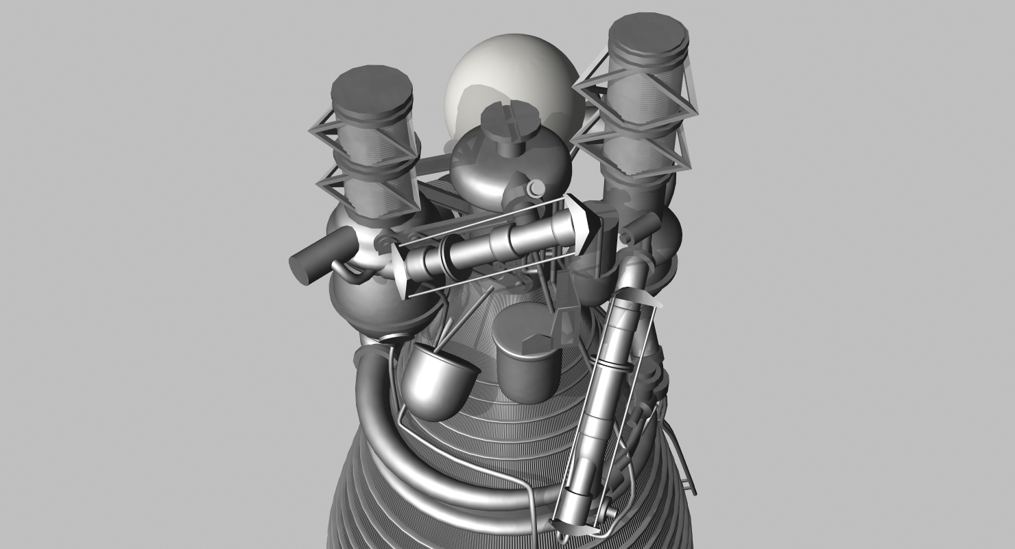 j-2 engine 3d model