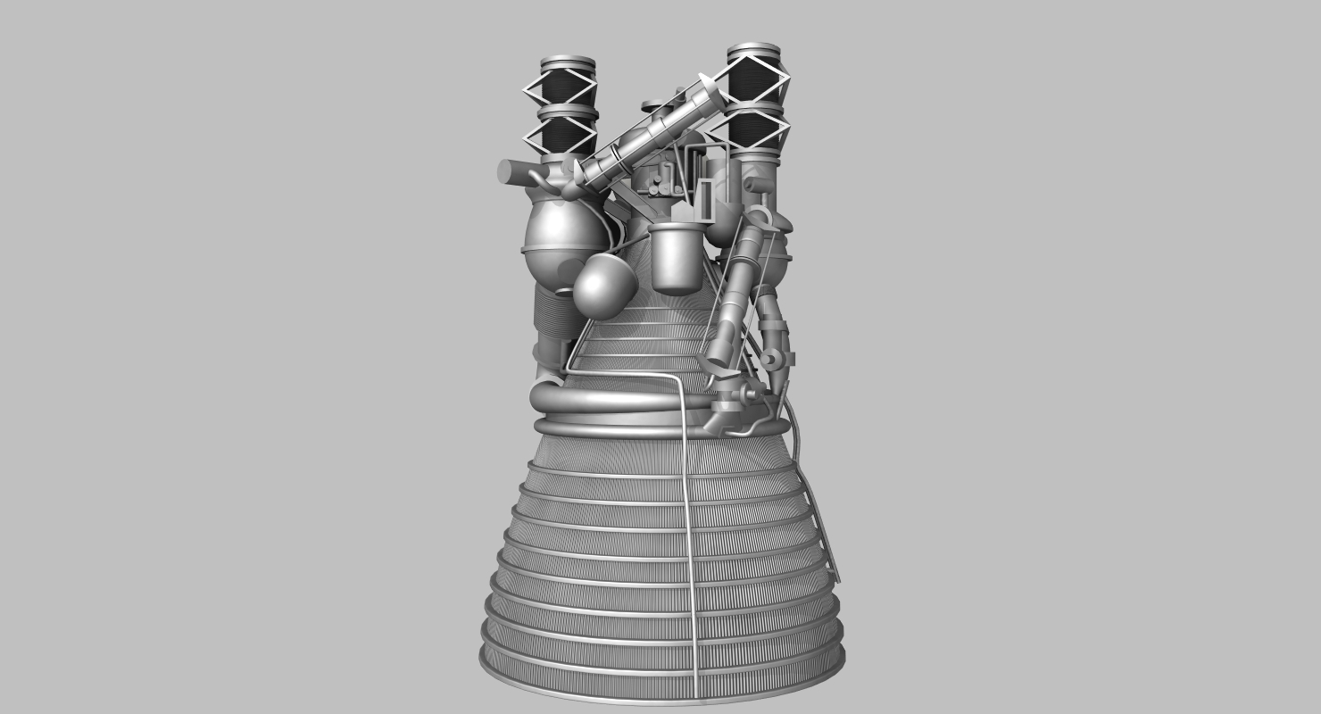 j-2 engine 3d model