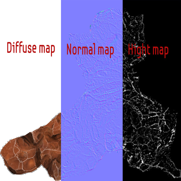 3d model pack flying rocks stones