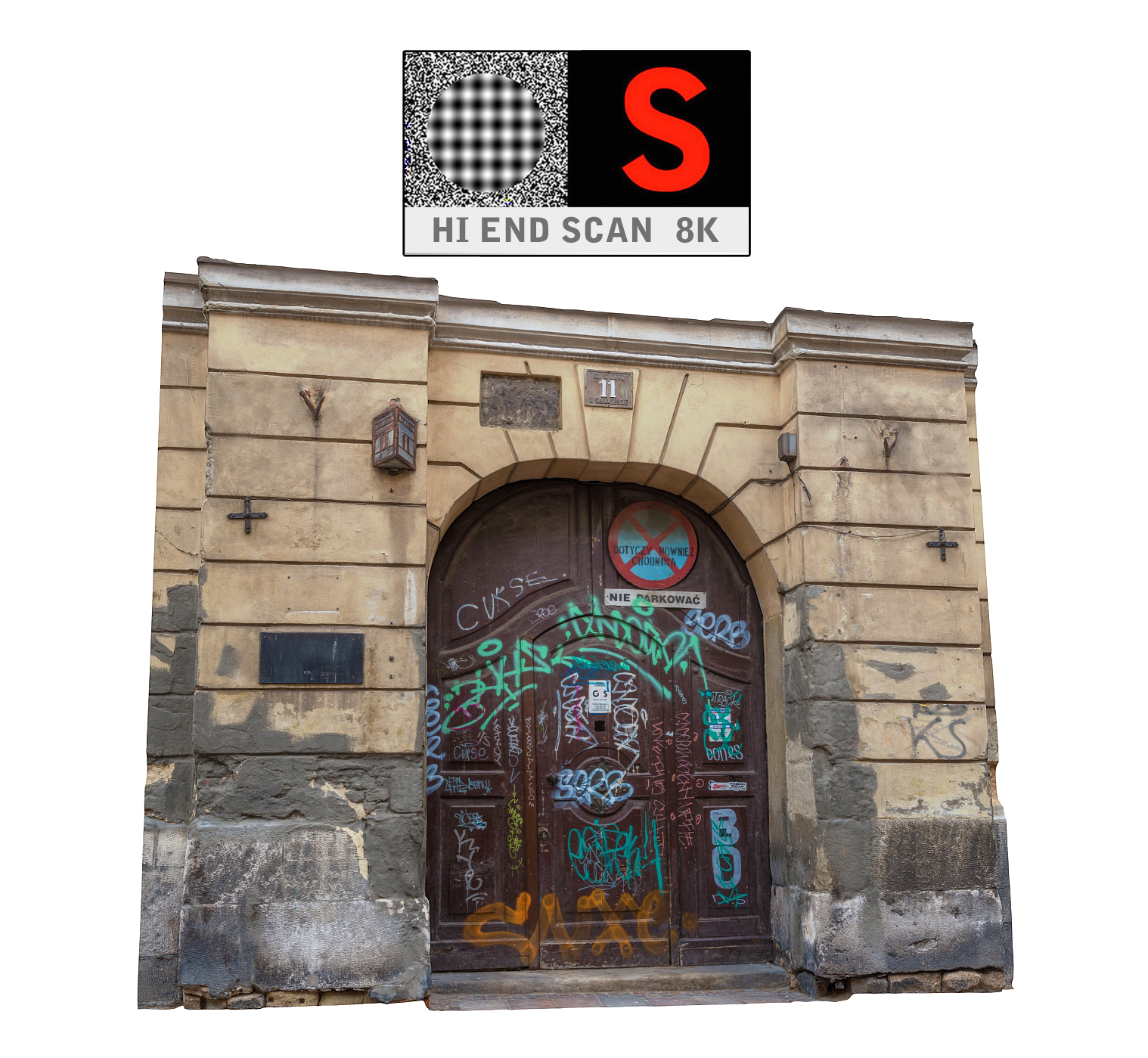 old city gate 8k 3d obj