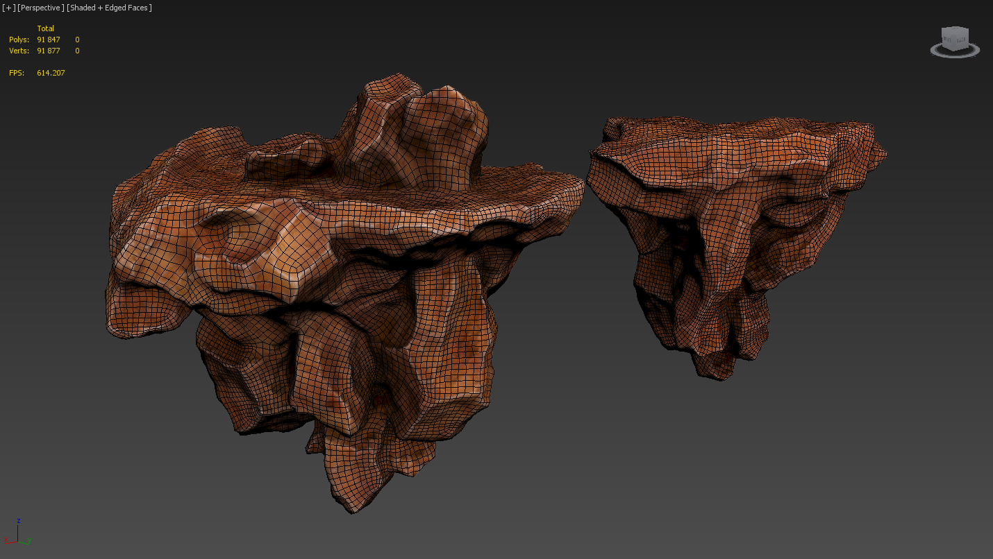 3d model pack flying rocks stones