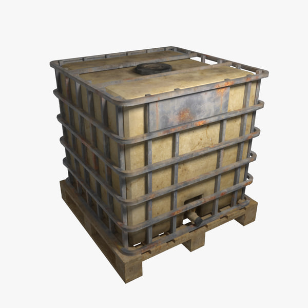 3d rusted water tank