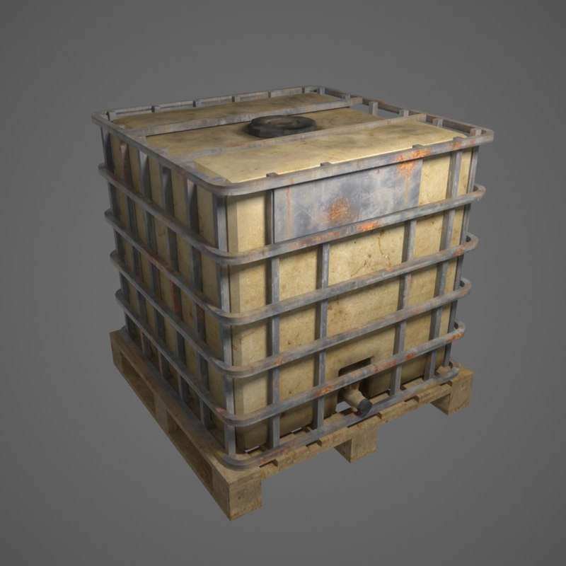 3d rusted water tank