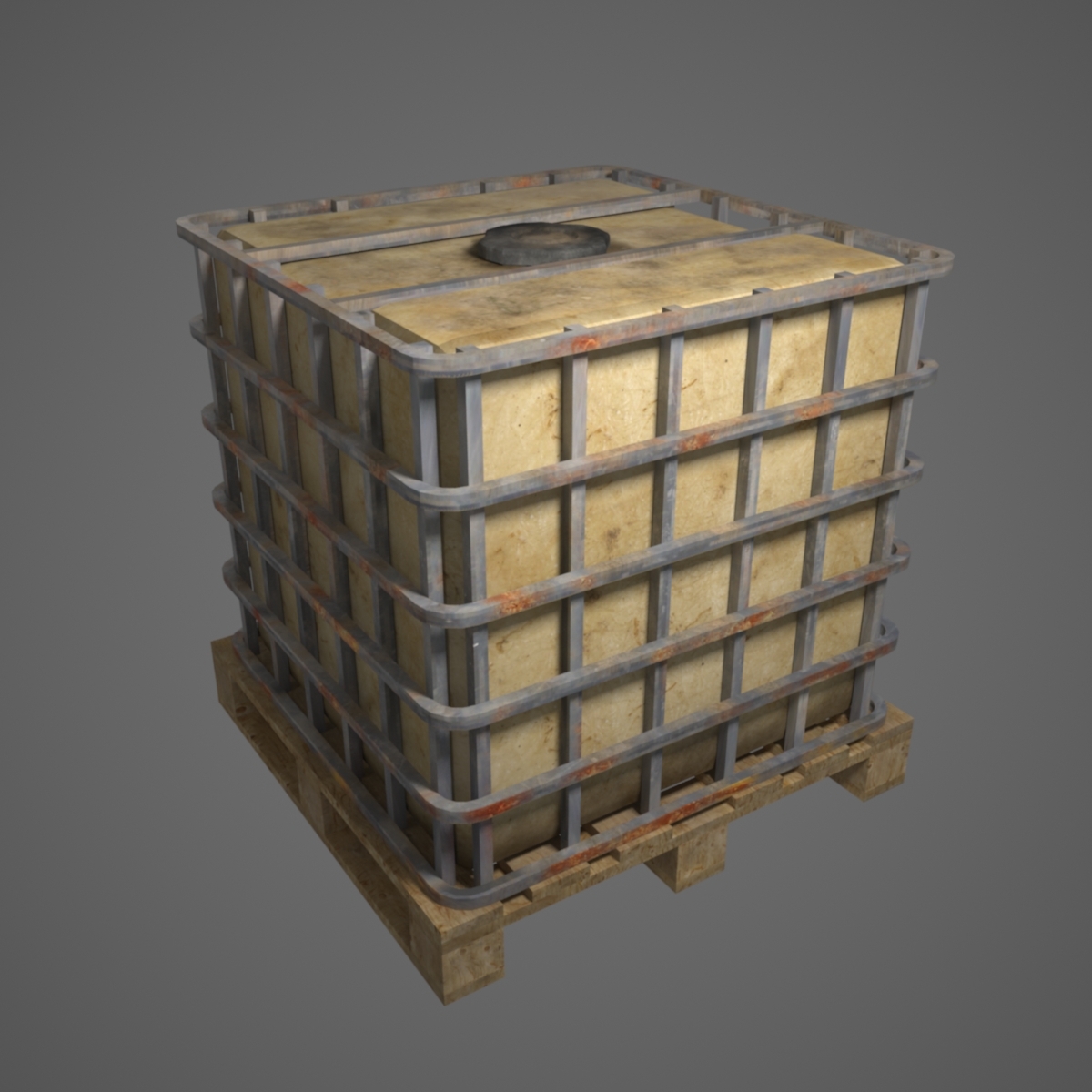 3d rusted water tank