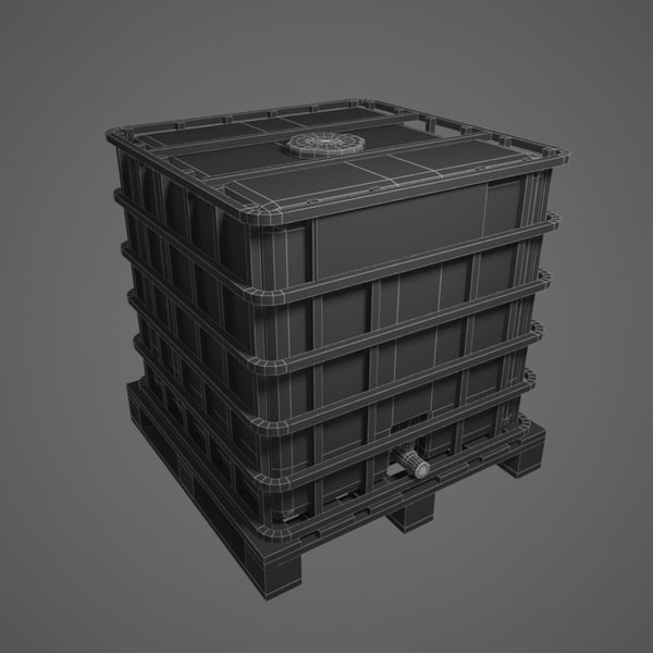 3d rusted water tank