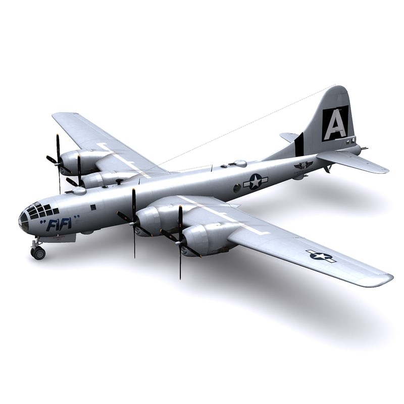 superfortress bomber fifi 3d model