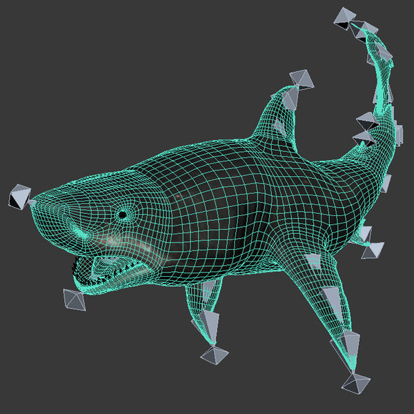 3d model rigged shark hammerhead