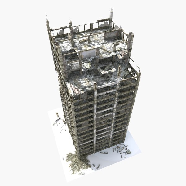 3d model destroyed building