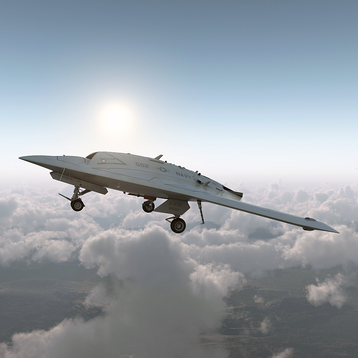 northrop grumman uav rigged 3d max