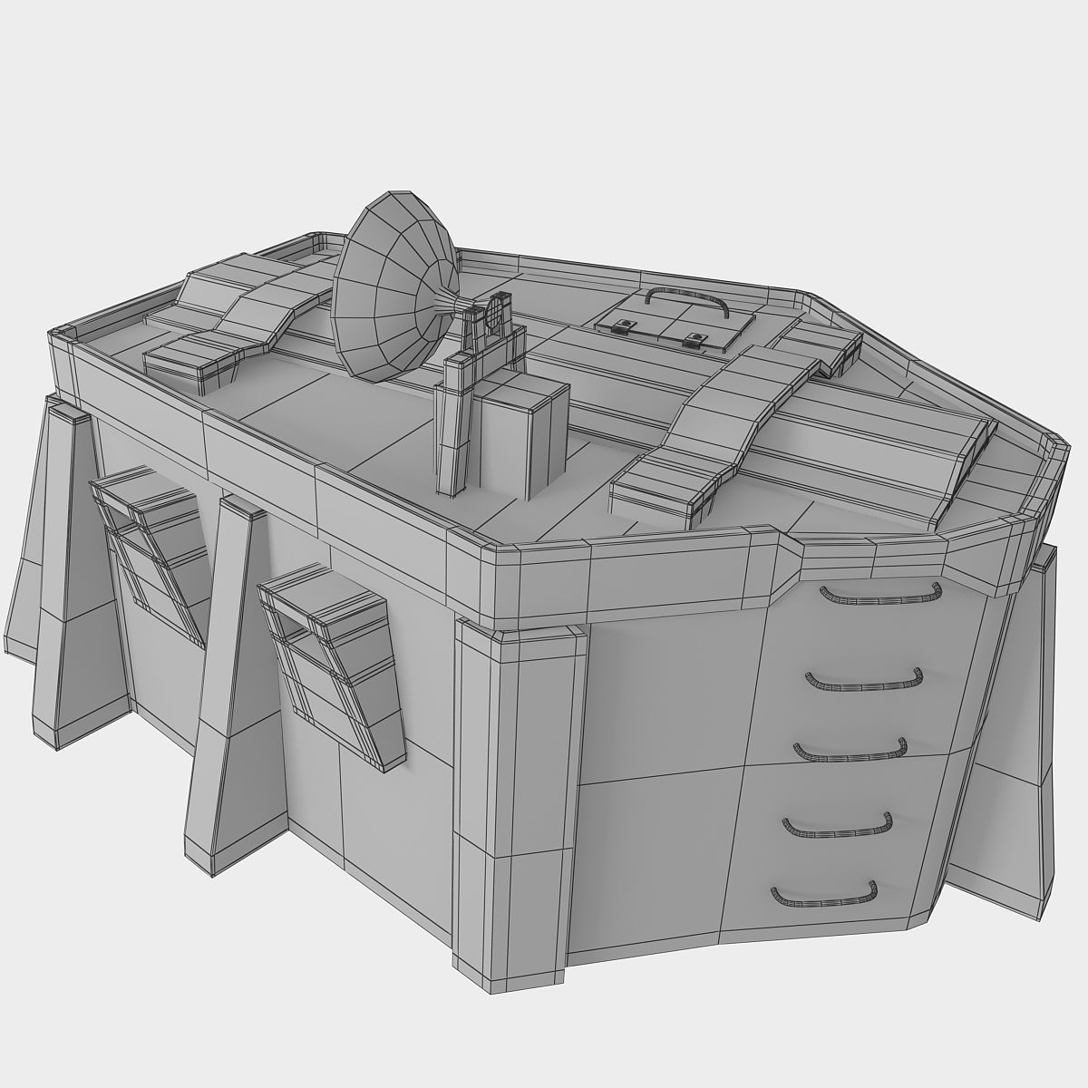 3d model of sci fi bunker
