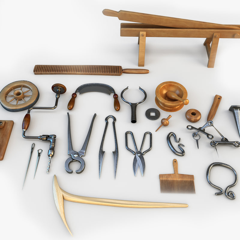 medieval tools 3d model