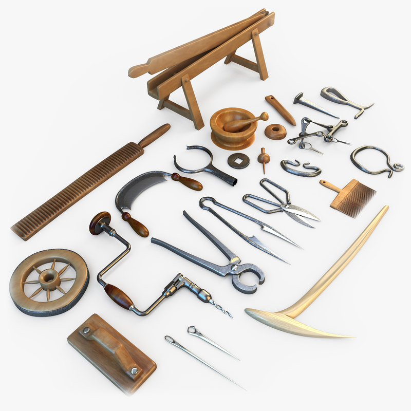 medieval tools 3d model