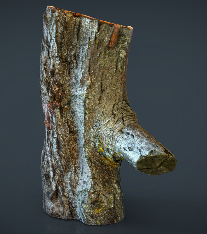 realistic wood log fbx