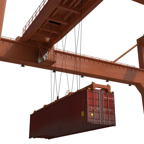 rail mounted gantry container crane c4d