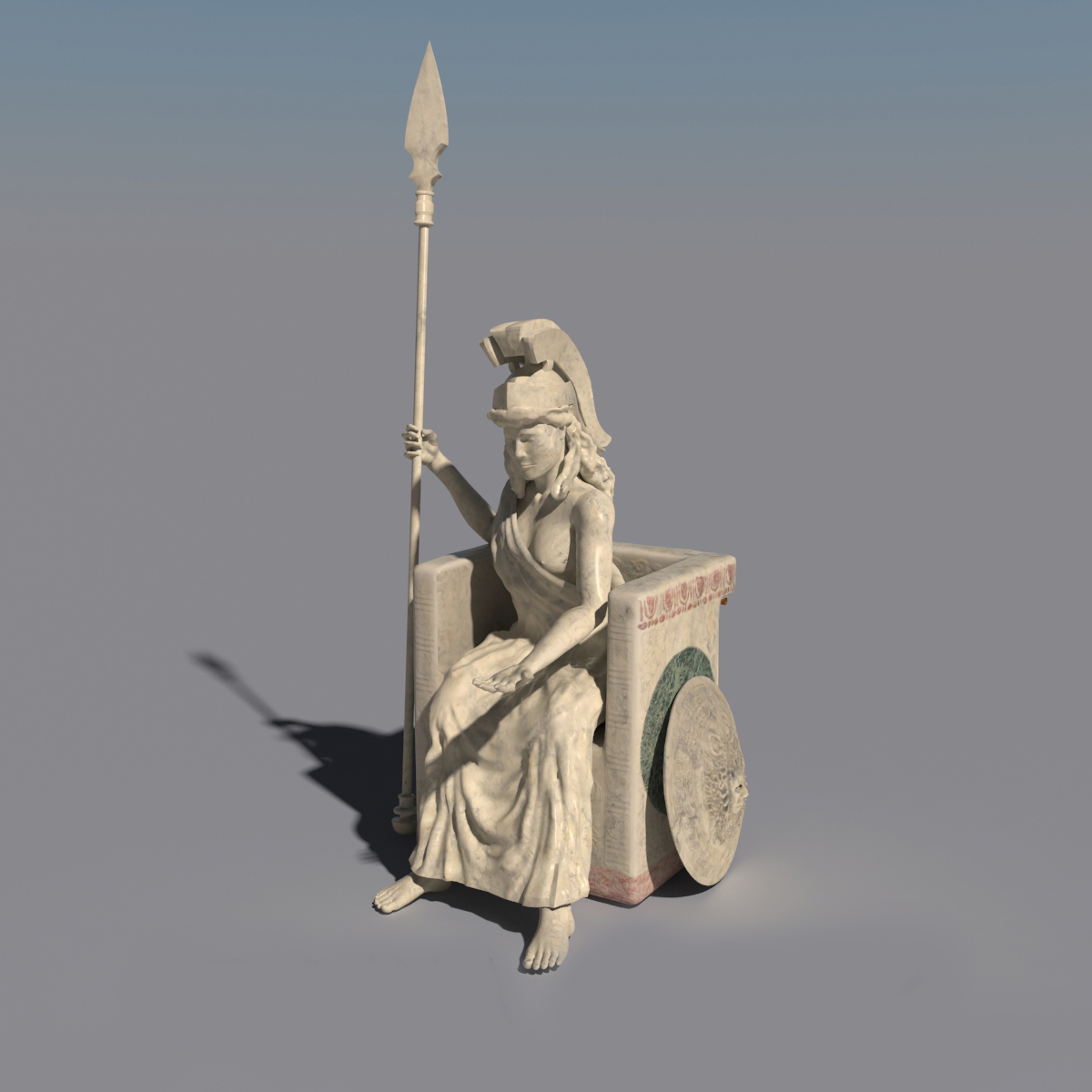 3d statue athena goddess model