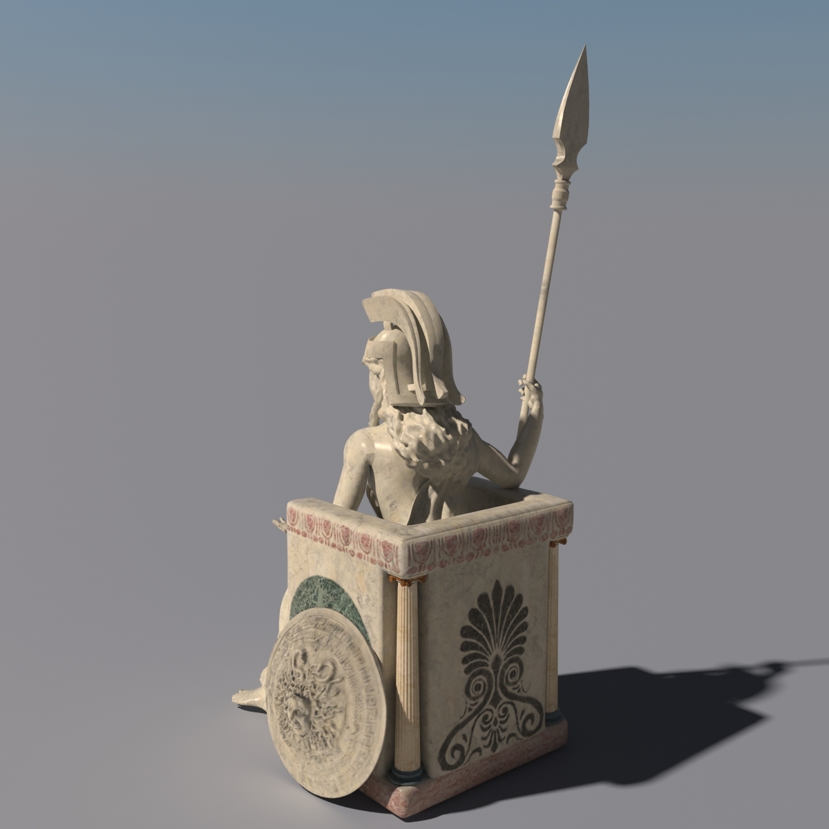 3d statue athena goddess model