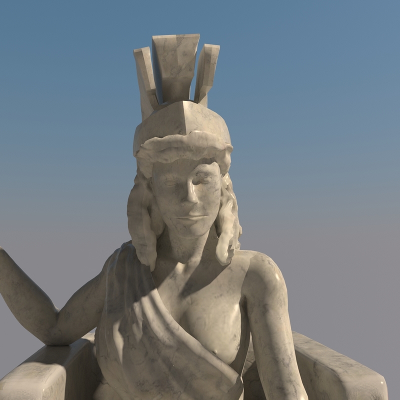 3d statue athena goddess model