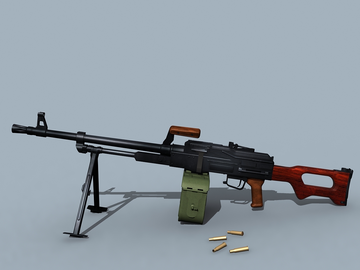 soviet kalashnikov pk pkm 3d model
