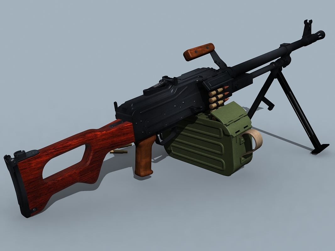 soviet kalashnikov pk pkm 3d model