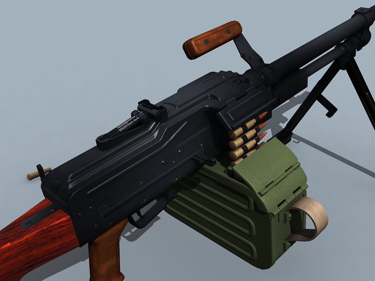 soviet kalashnikov pk pkm 3d model