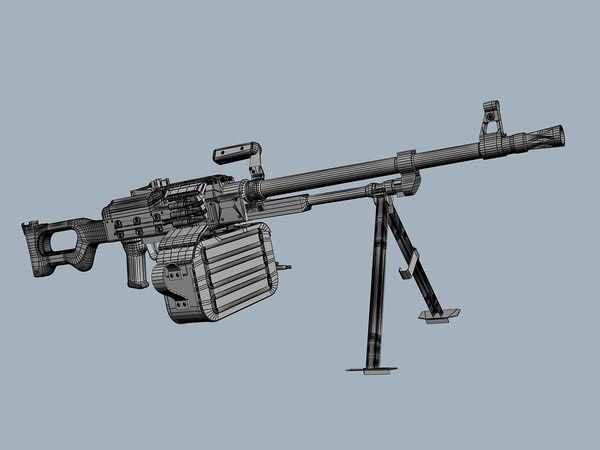 soviet kalashnikov pk pkm 3d model