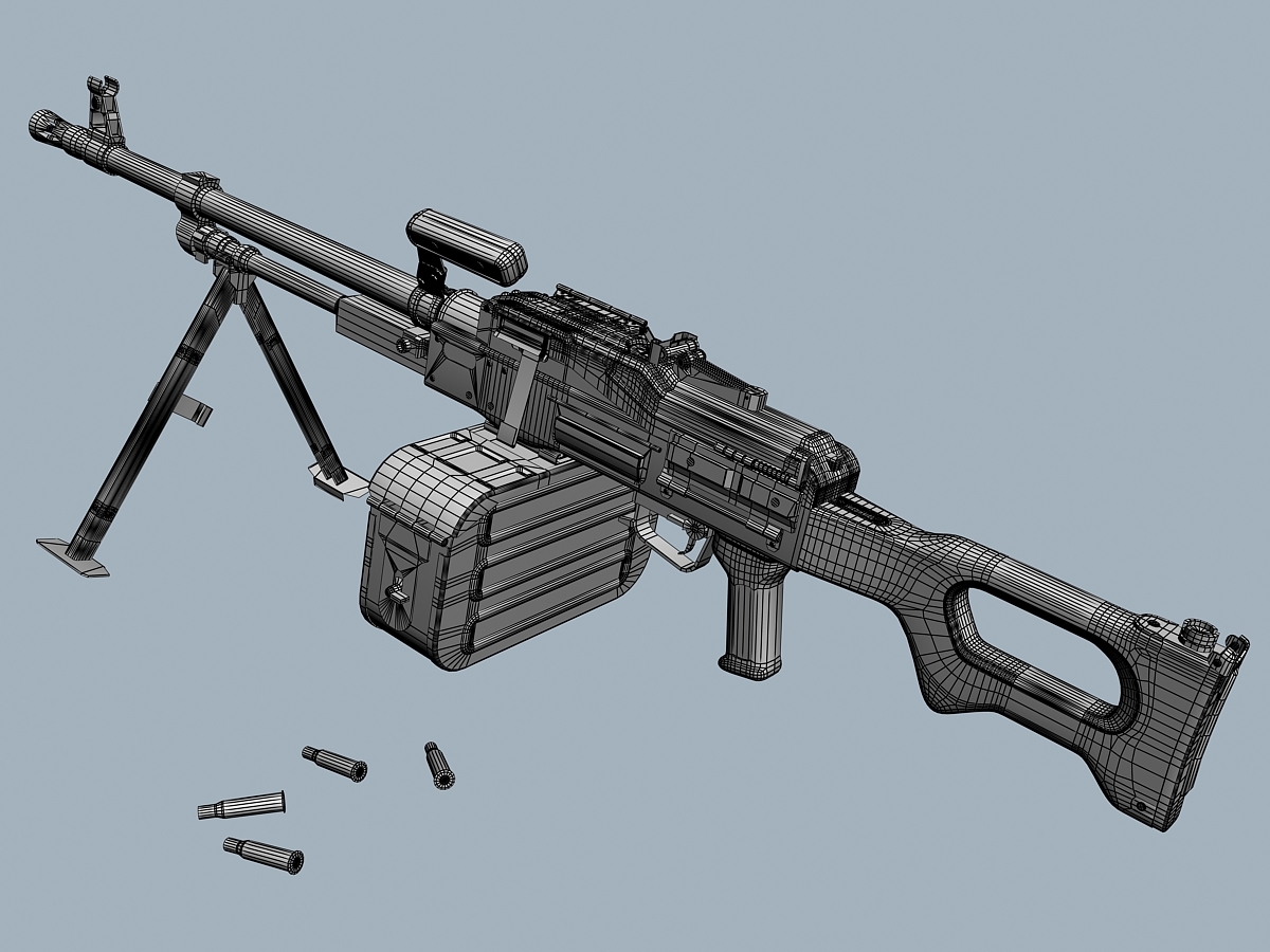 soviet kalashnikov pk pkm 3d model