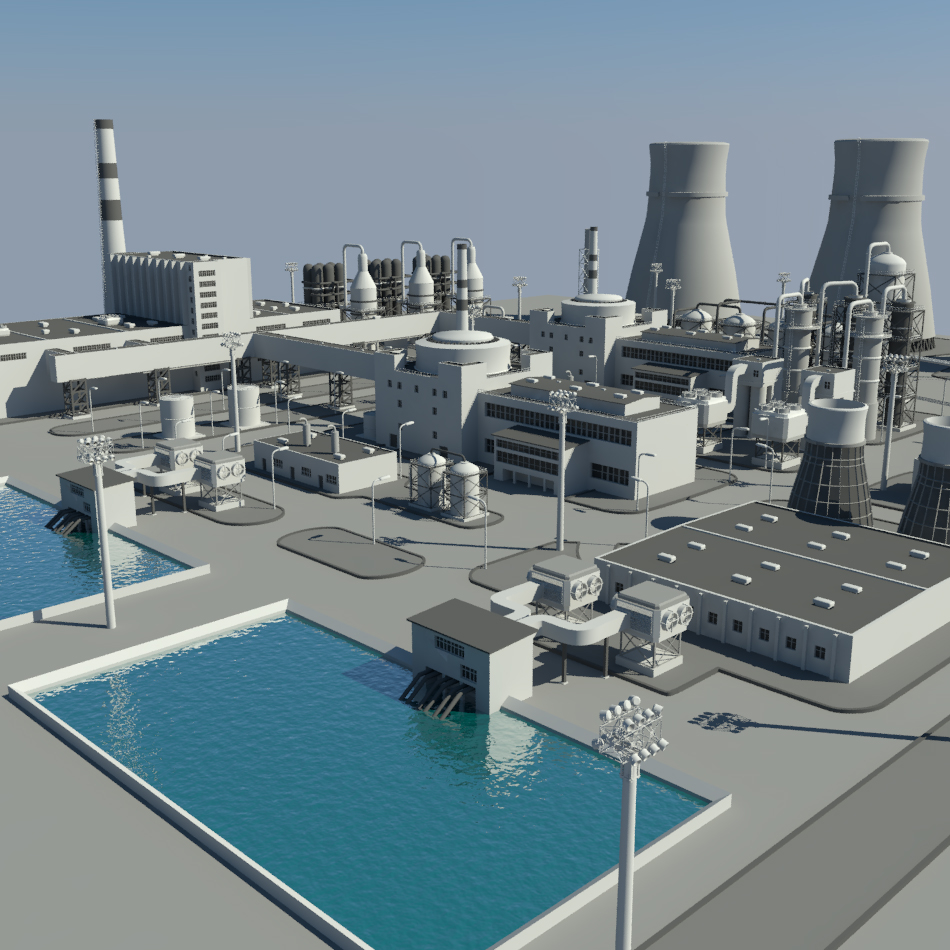 3d model of nuclear power plant