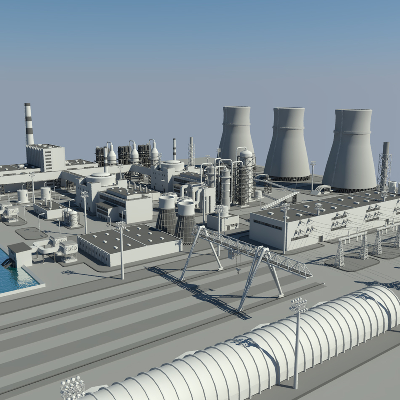 3d model of nuclear power plant