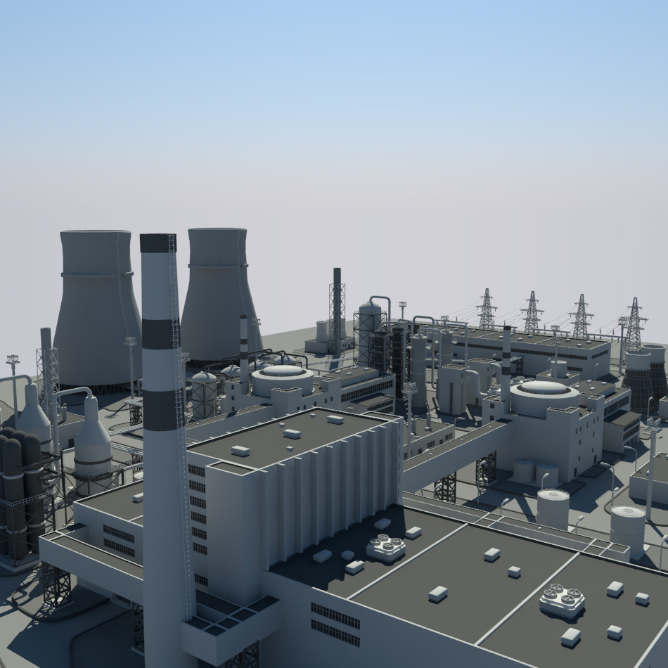 3d model of nuclear power plant