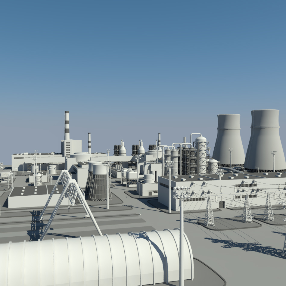 3d model of nuclear power plant