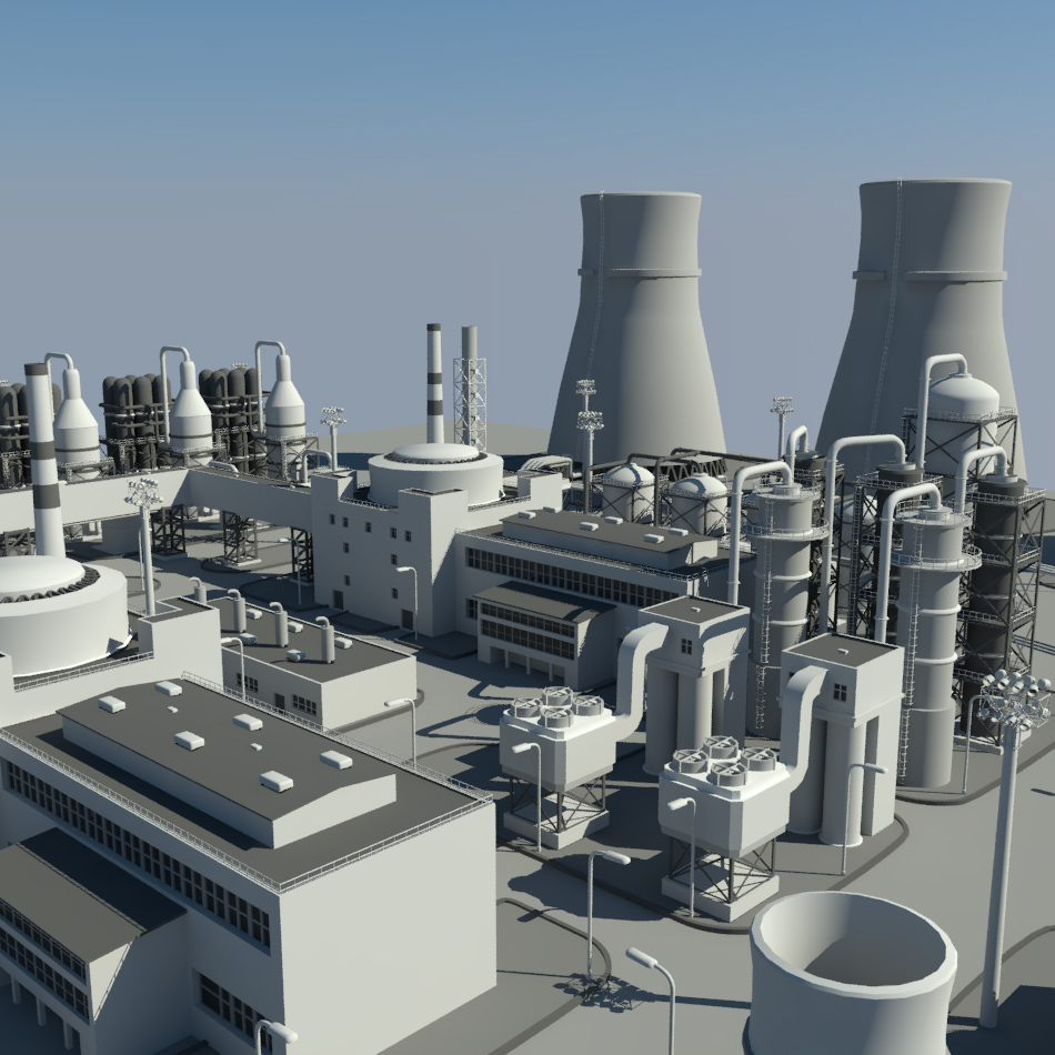 3d model of nuclear power plant