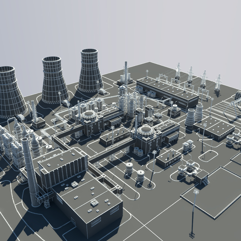 3d model of nuclear power plant