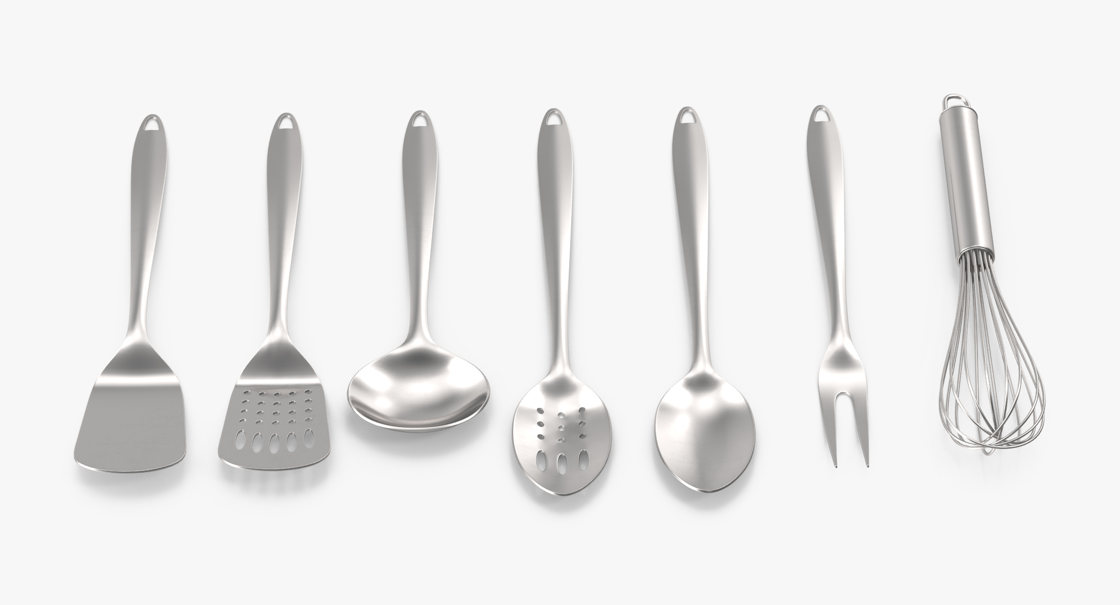 metal cooking utensil set obj