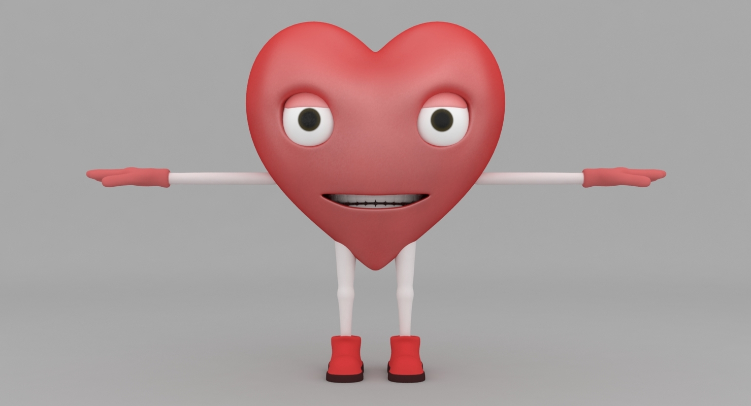 3d cartoon heart model