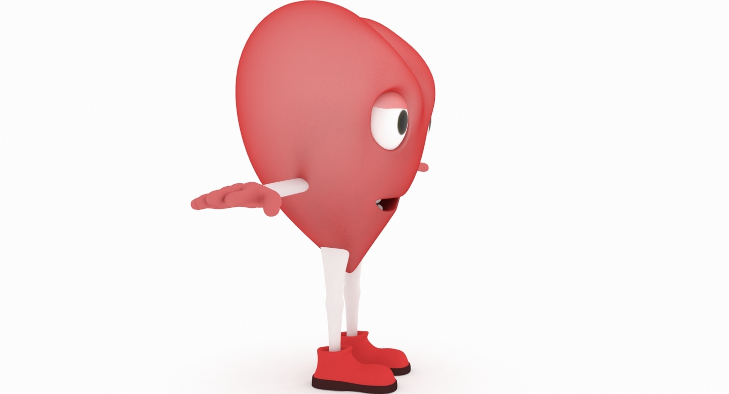 3d cartoon heart model