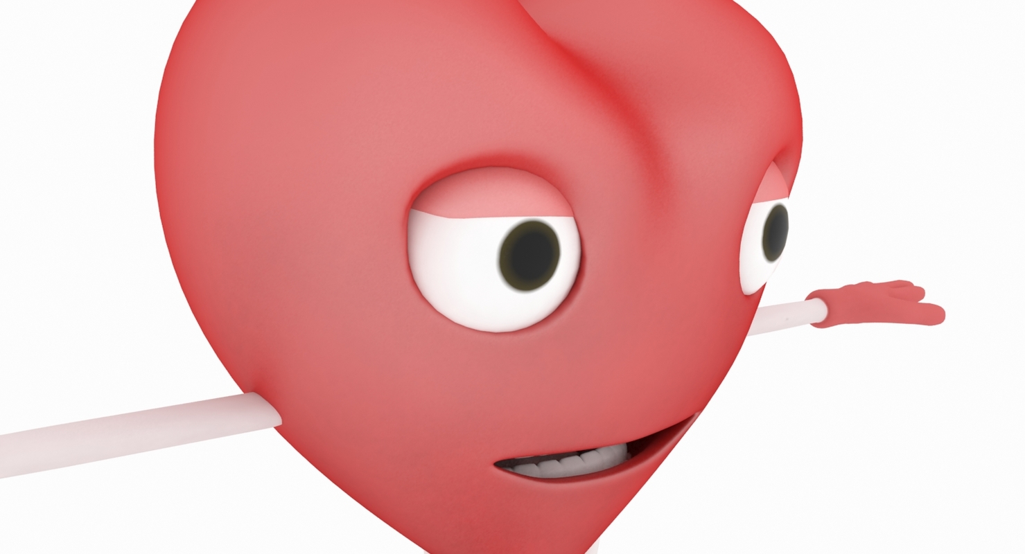 3d cartoon heart model