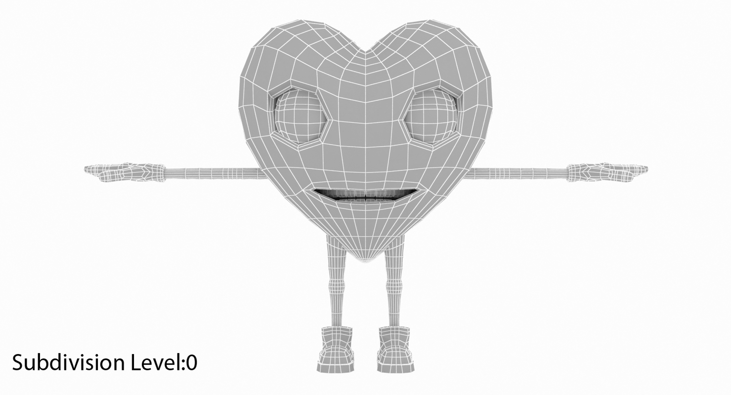 3d cartoon heart model