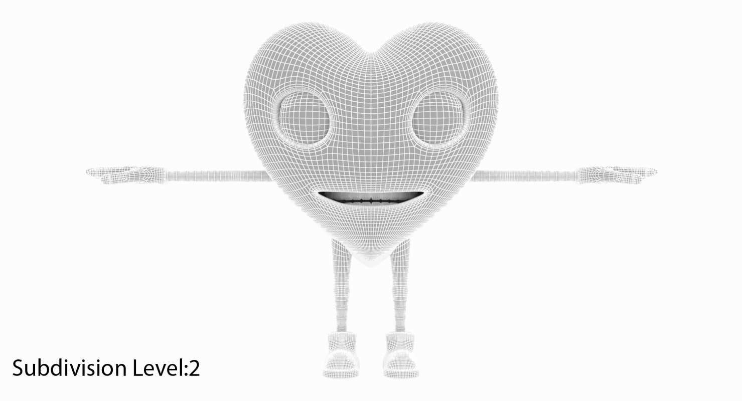 3d cartoon heart model