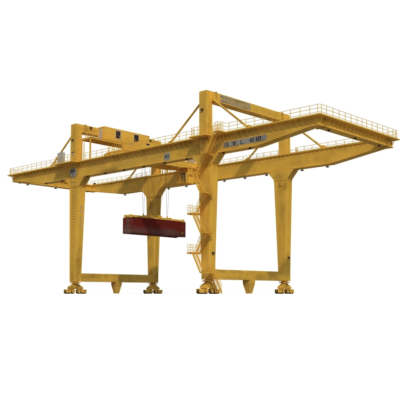 3d model rail mounted gantry container crane