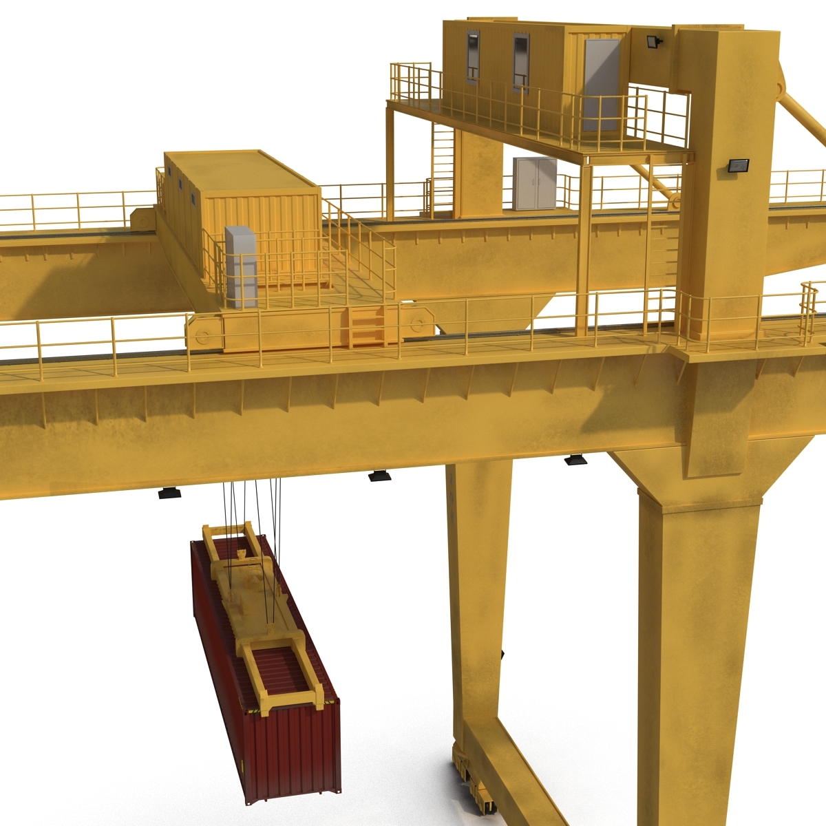 3d model rail mounted gantry container crane
