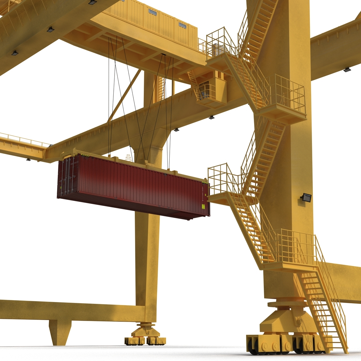 3d model rail mounted gantry container crane