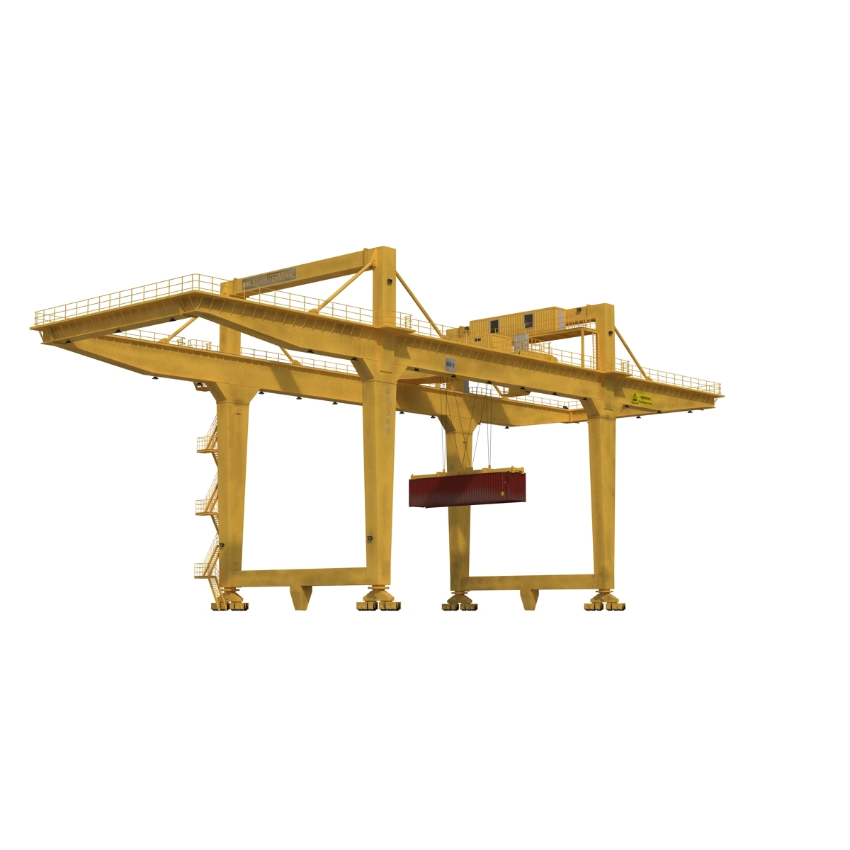 3d model rail mounted gantry container crane
