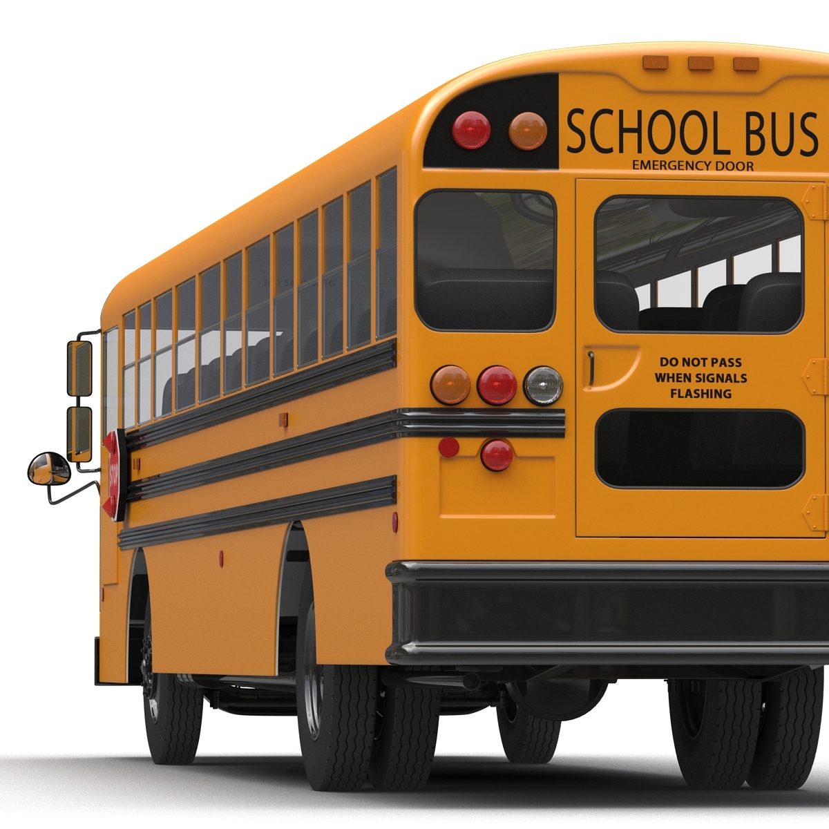 school bus simple interior obj