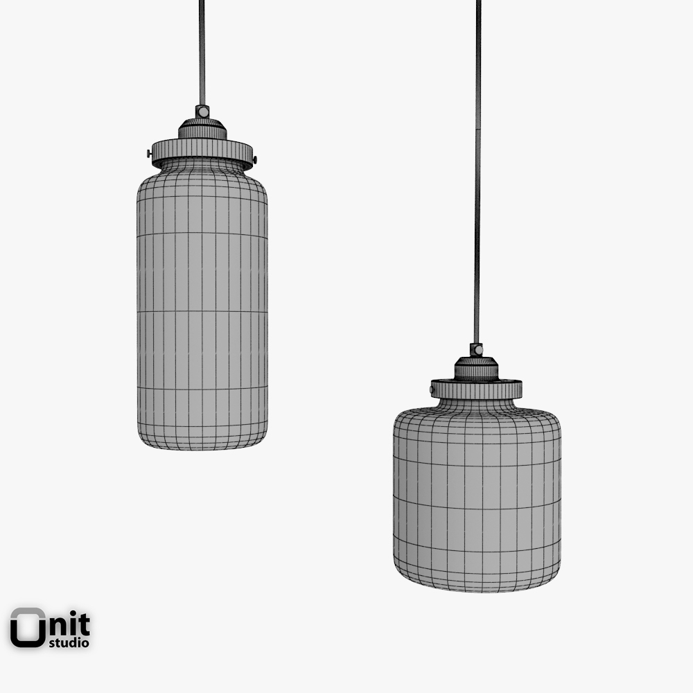 3d model glass jar pendant light