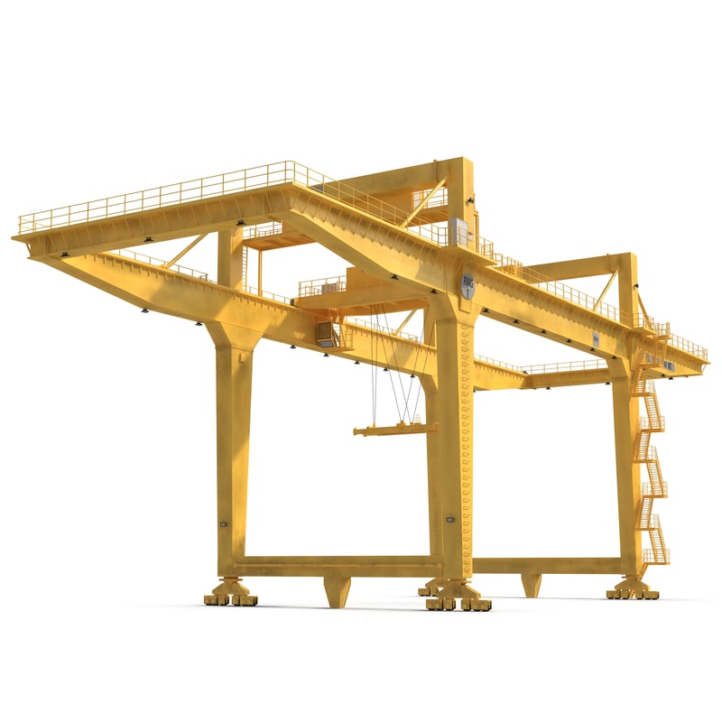 rail mounted gantry container crane 3d model